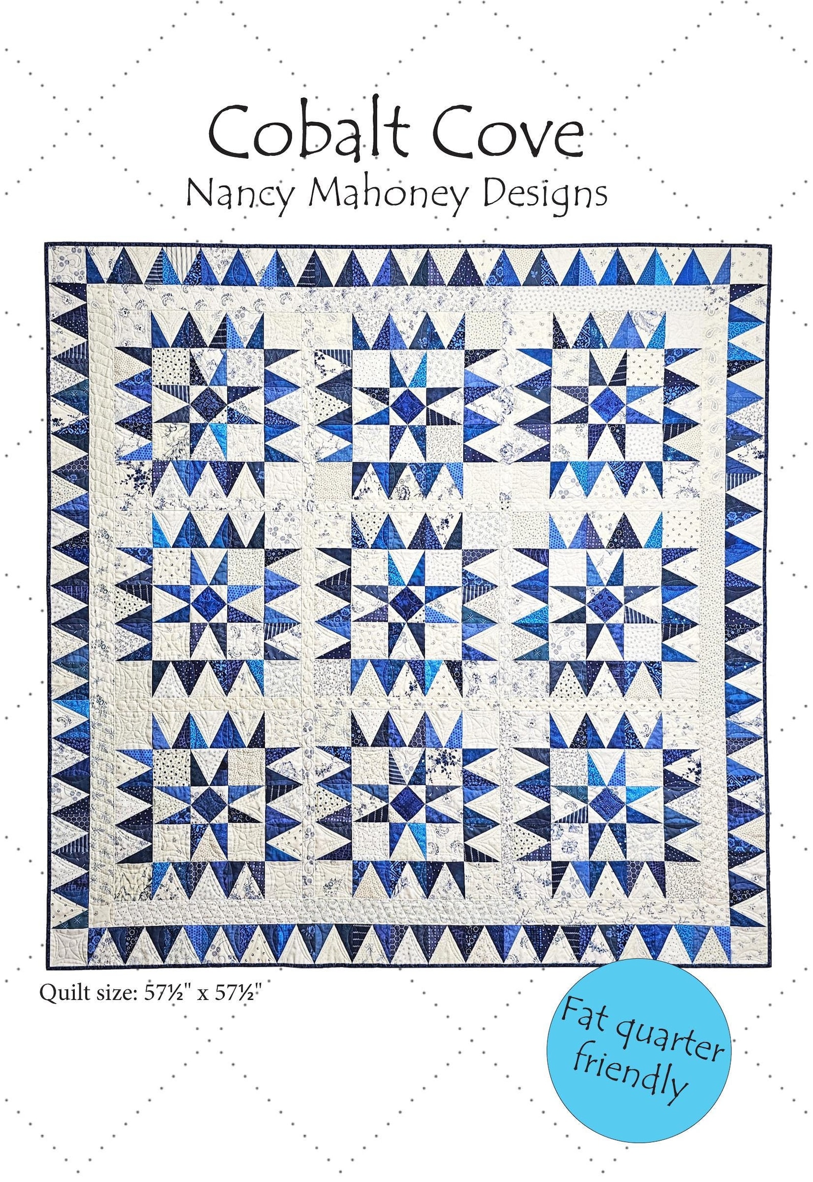 Cobalt Cove Quilt Pattern (PDF Digital Pattern), Foundation Paper ...
