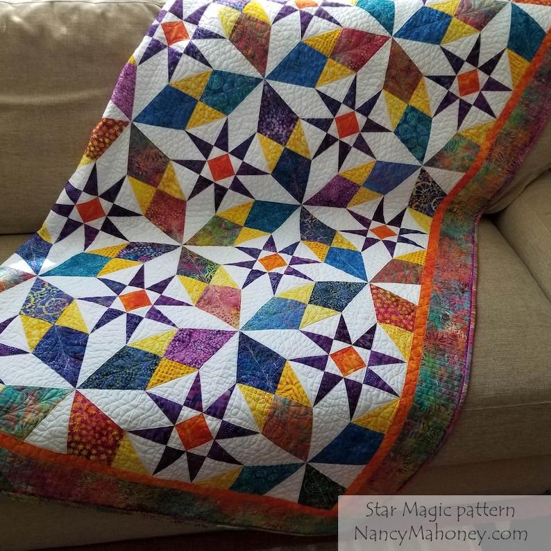 Star Magic Quilt (PDF Digital Pattern), Foundation Paper Pieced Blocks ...