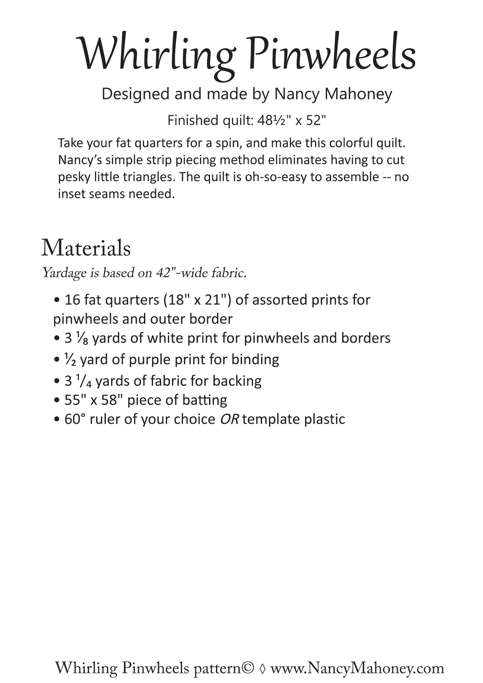 Whirling Pinwheels Quilt Pattern (PDF Digital Download) - Etsy
