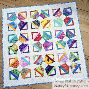 Flower Baskets Quilt Pattern (PDF Digital Download), Foundation Paper ...
