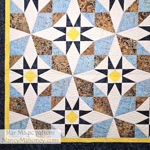 Star Magic Quilt (PDF Digital Pattern), Foundation Paper Pieced Blocks ...