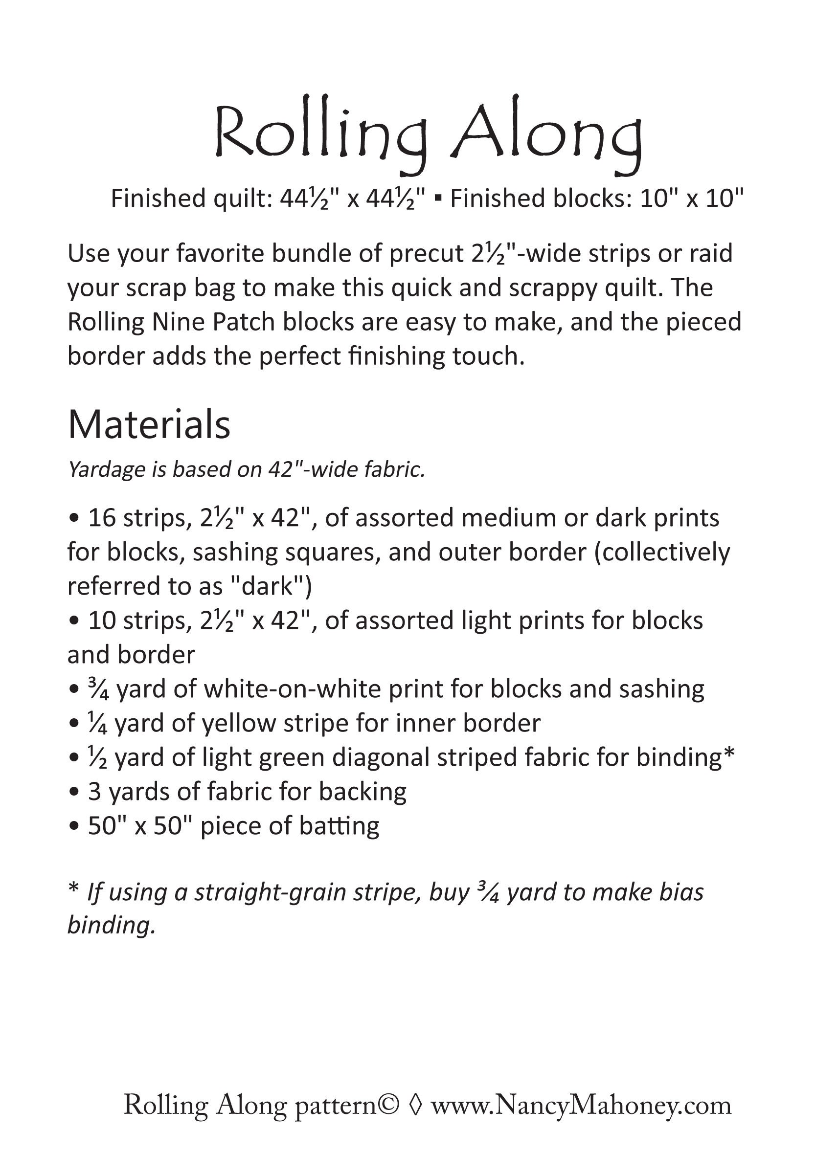 Rolling Along Quilt Pattern PDF Digital Download - Etsy