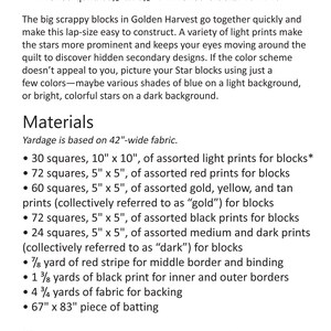 Golden Harvest Quilt Pattern (PDF Digital Download) - Etsy
