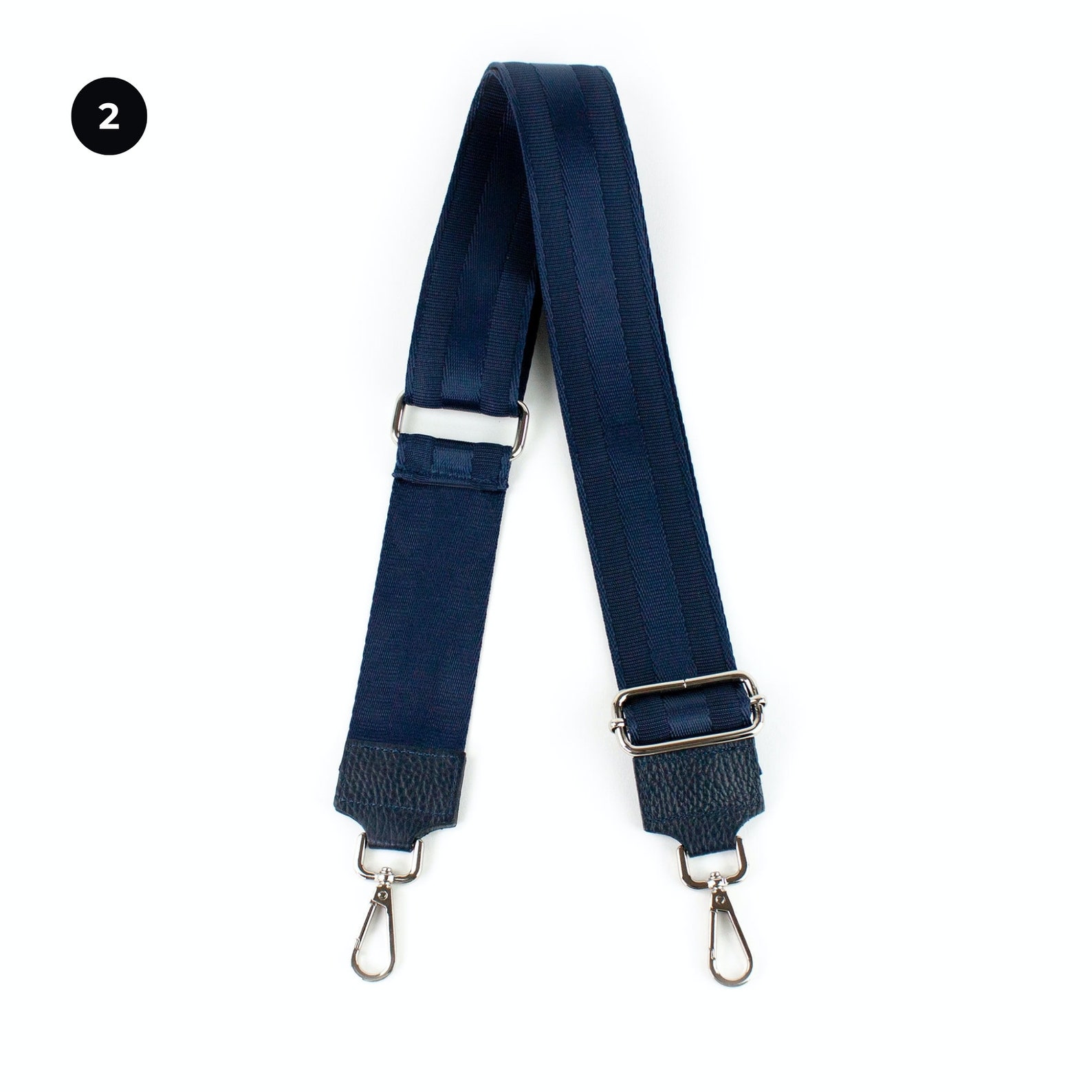 Blue Leather & Cloth Bag Strap, Wide Bag Strap, Interchangeable Strap ...
