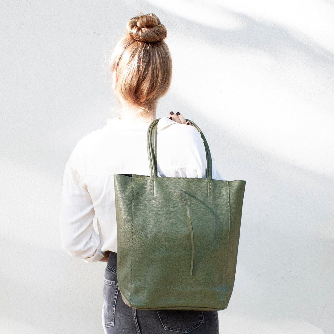 Leather Shopper for Women, Large Leather Shoulder Bag, Large Shopping ...