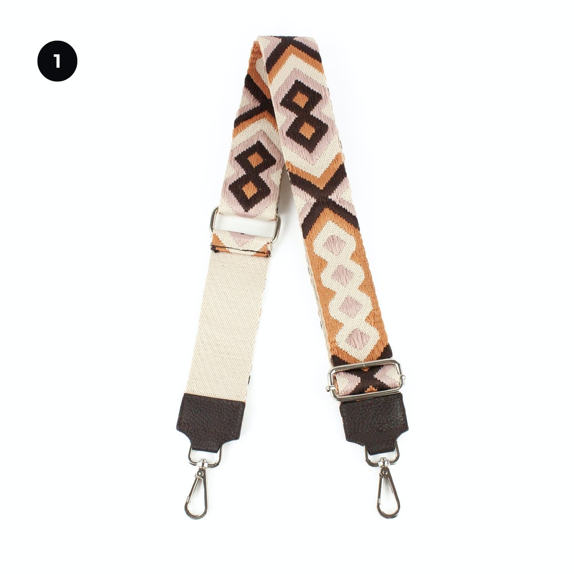 Brown Bag Strap, Wide Shoulder Strap, Fanny Pack Strap, Patterned Bag ...