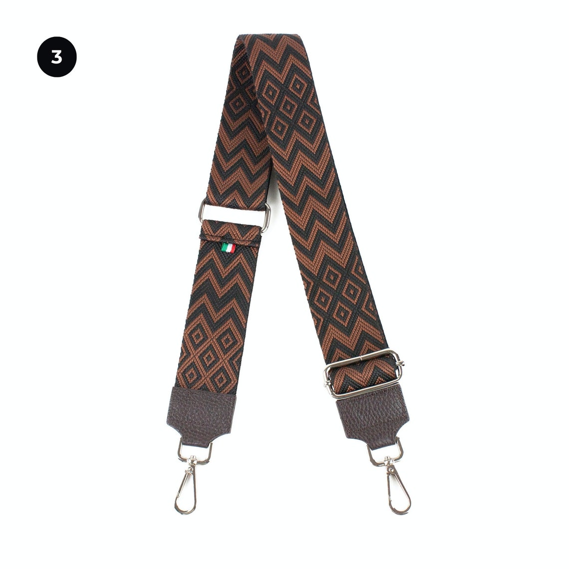 Brown Bag Strap, Wide Shoulder Strap, Fanny Pack Strap, Patterned Bag ...
