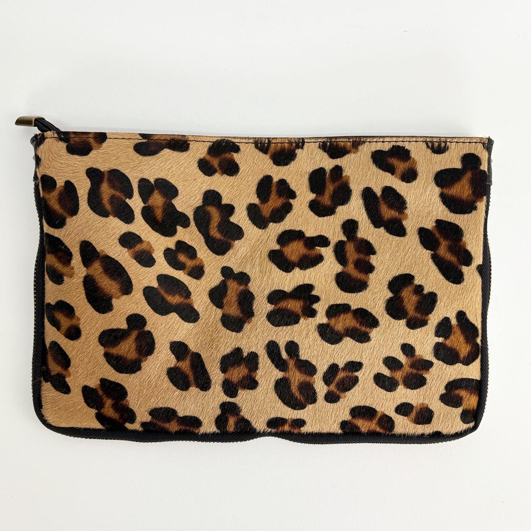 Leather Shoulder Bag in Leopard Print – Genuine Leather Handbag | Women ...