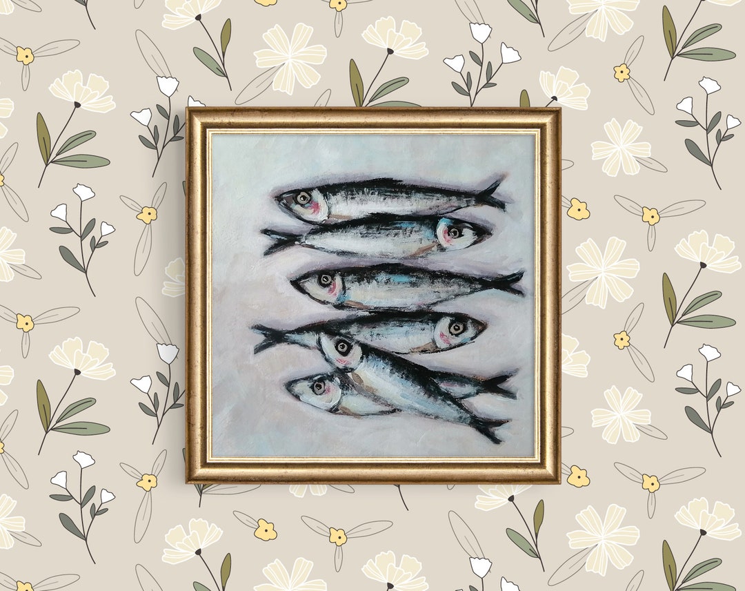 Sardine Art Print Unframed Sardines Painting Poster in - Etsy