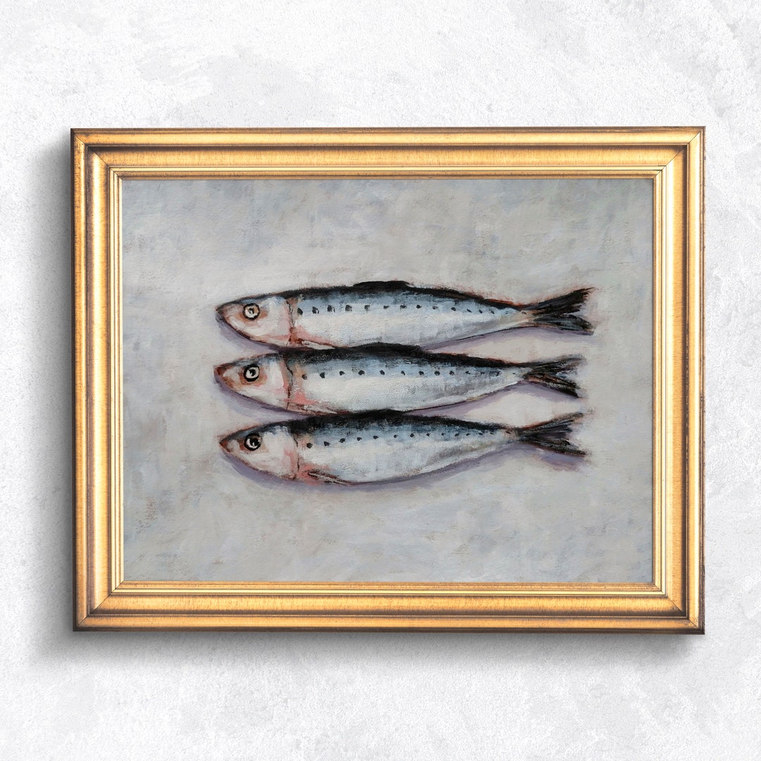 Sardine Art Print Unframed Sardines Painting Poster for - Etsy