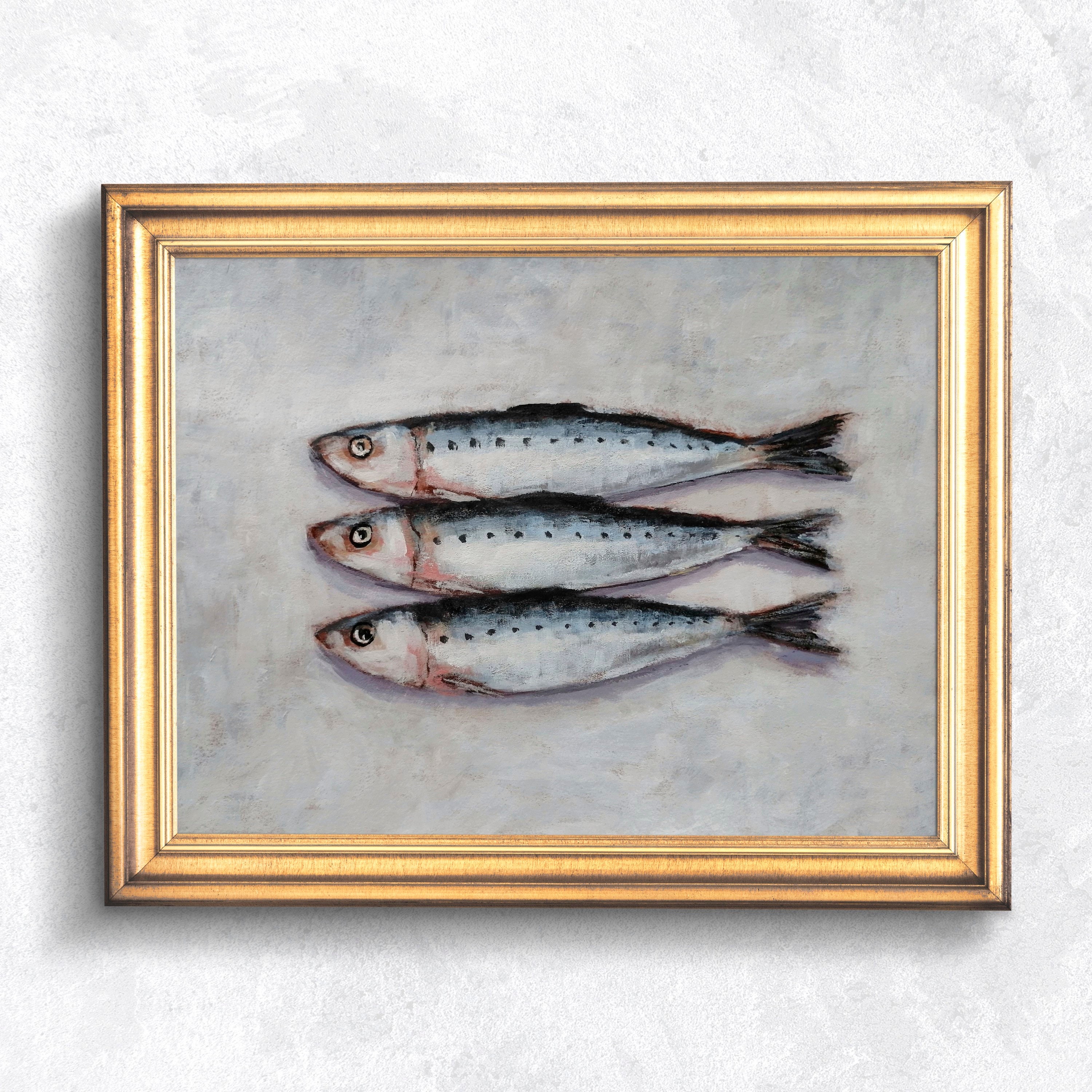 Sardine Art Print Unframed Sardines Painting Poster for - Etsy