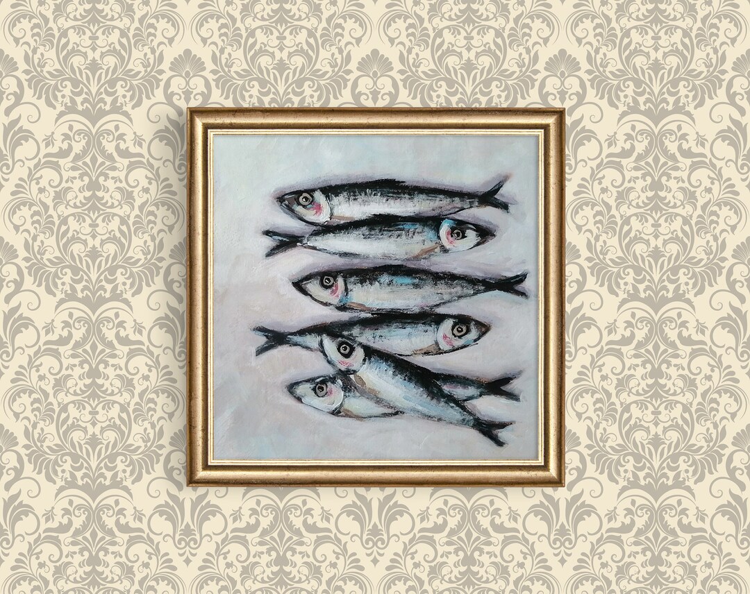 Sardine Art Print Unframed Sardines Painting Poster in Contemporary ...