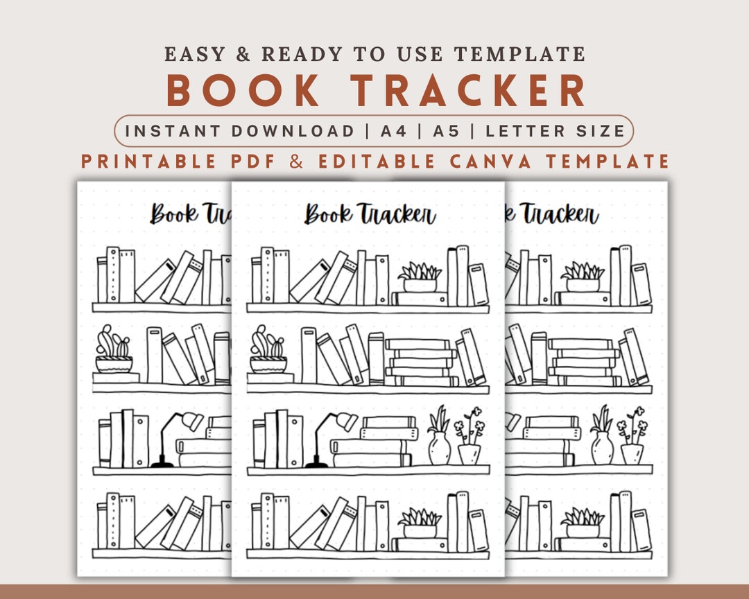 Reading Book Tracker Printable A5 Journal Page Book Completion Tracker ...