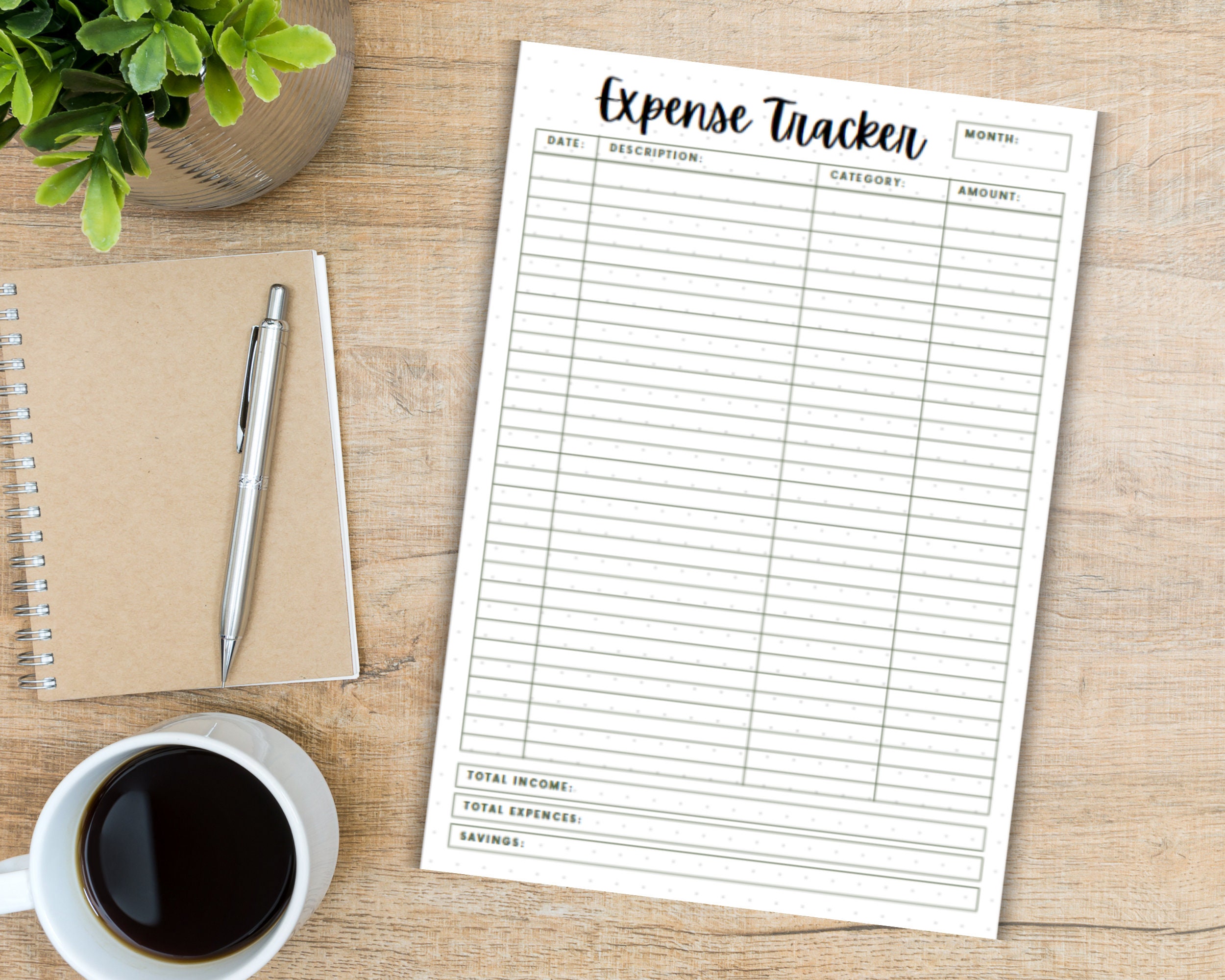 Expense Tracker Printable A5 Journal Page Monthly Income Tracker ...