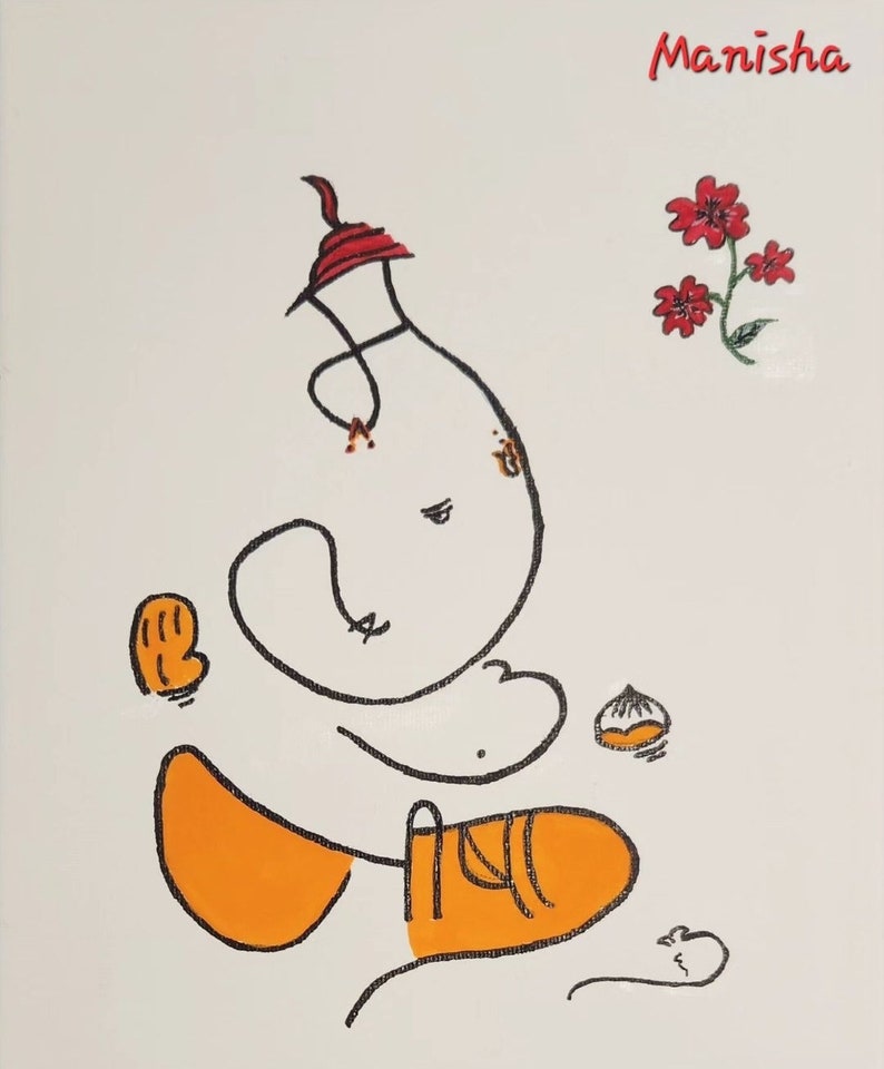 Ganapati Name Art Personalized - Etsy