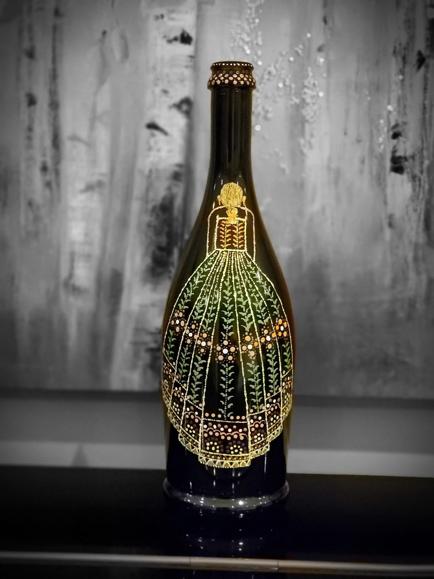 Golden Vignette: the Green Gown of Nature on Glass - Etsy