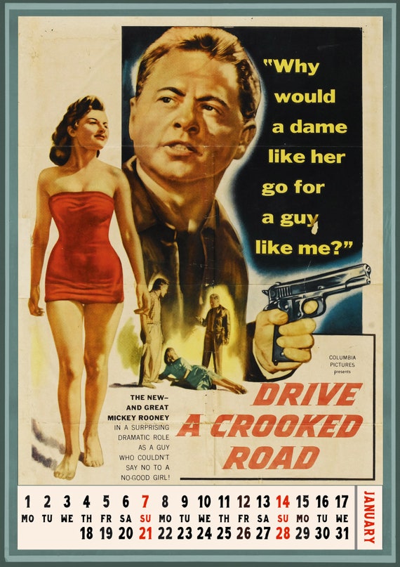 Wall Calendar 2022 Film Noir Detective Vintage Trash Action Movie ...