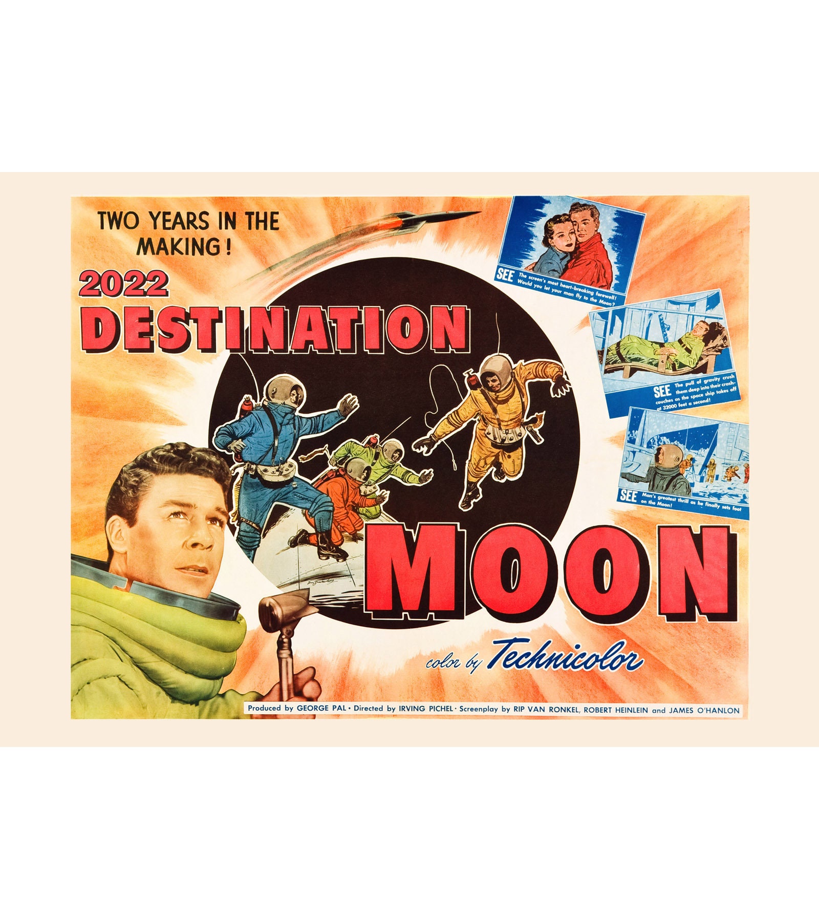 Souvenirs & Events Memorabilia DESTINATION MOON Vintage Sci-Fi Space ...