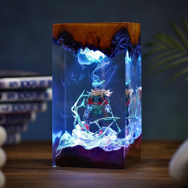 Deku Evolution Resin Lamp | Izuku Midoriya Anime Light | MHA LED ...