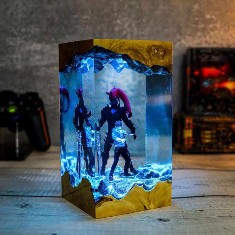 Sung Jin-woo Solo Leveling Resin Lamp, LED Movie Night Light, Premium ...