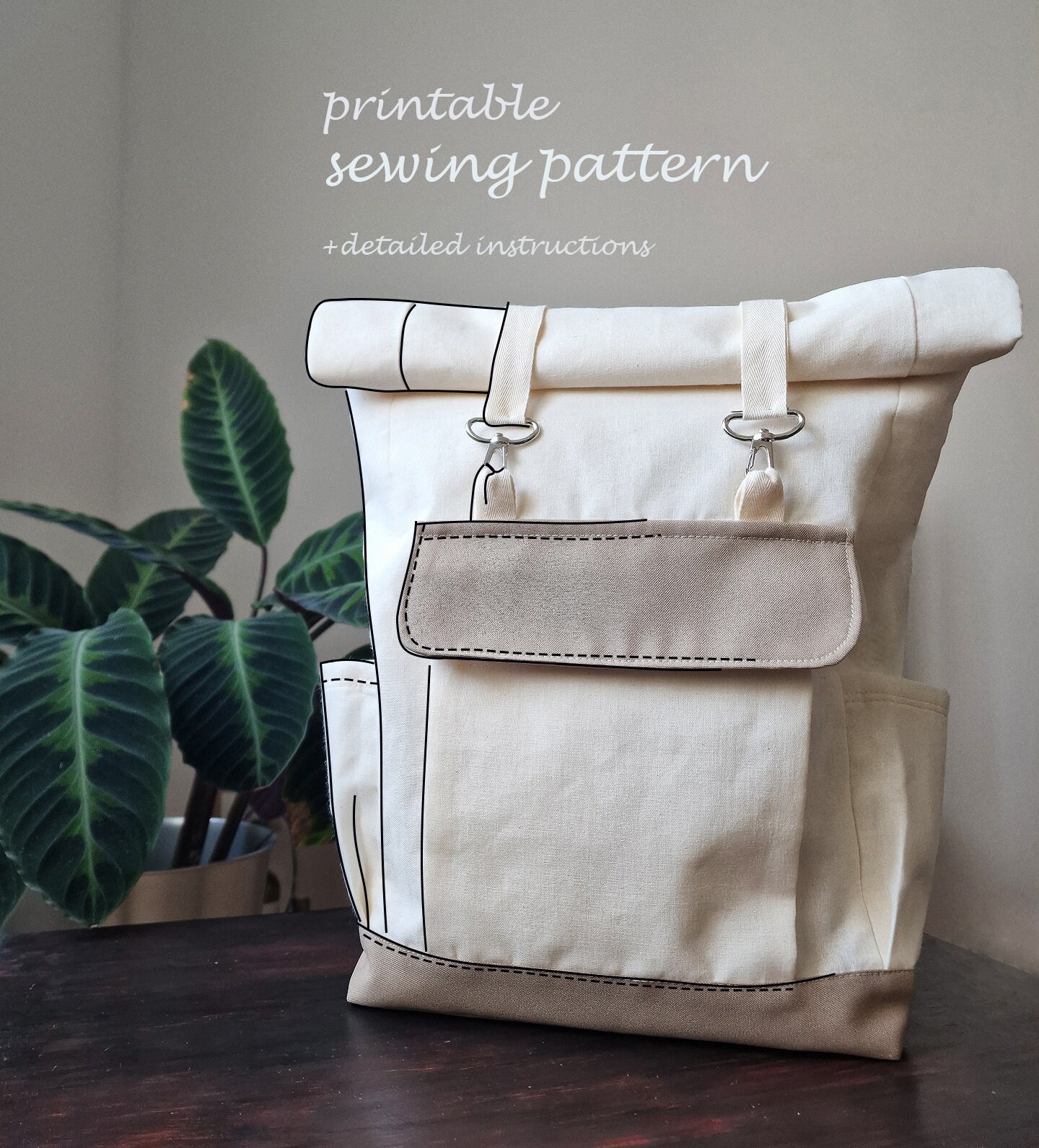 ROLLUP Backpack Sewing Pattern Instructions Printable - Etsy