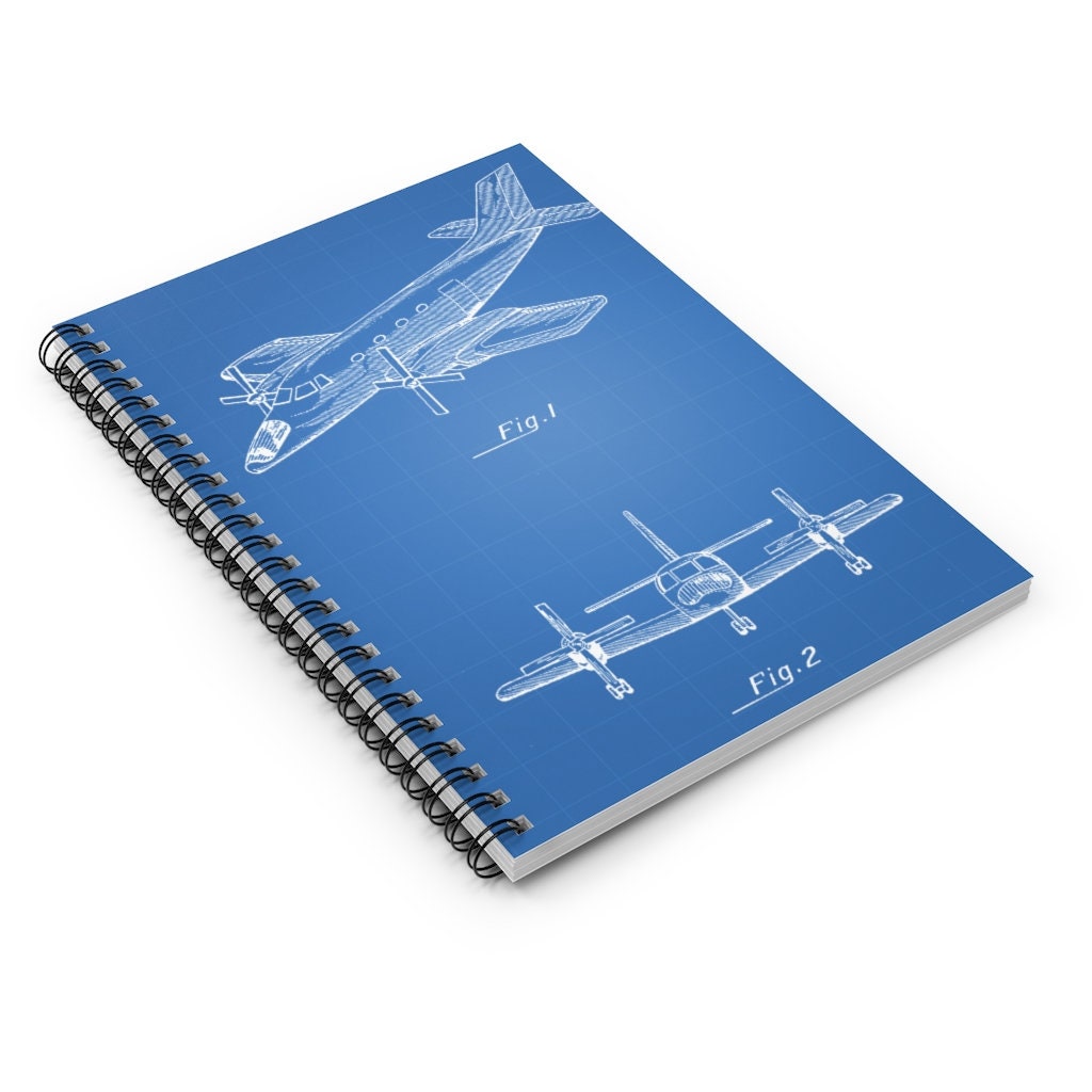 Airplane Design Spiral Notebook - Vertical Takeoff Airplane - Etsy