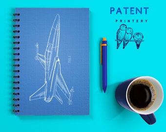 Airplane Design Spiral Notebook Vertical Takeoff Airplane - Etsy