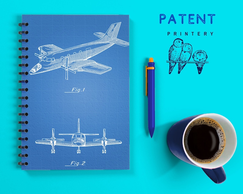 Airplane Design Spiral Notebook - Vertical Takeoff Airplane - Etsy