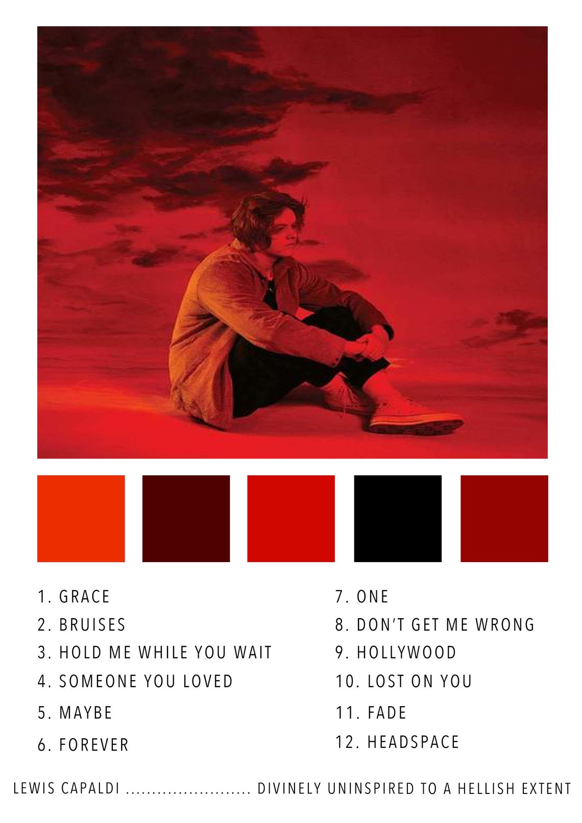 Lewis Capaldi Album Poster Divinely Uninspired to A Hellish Extent - Etsy