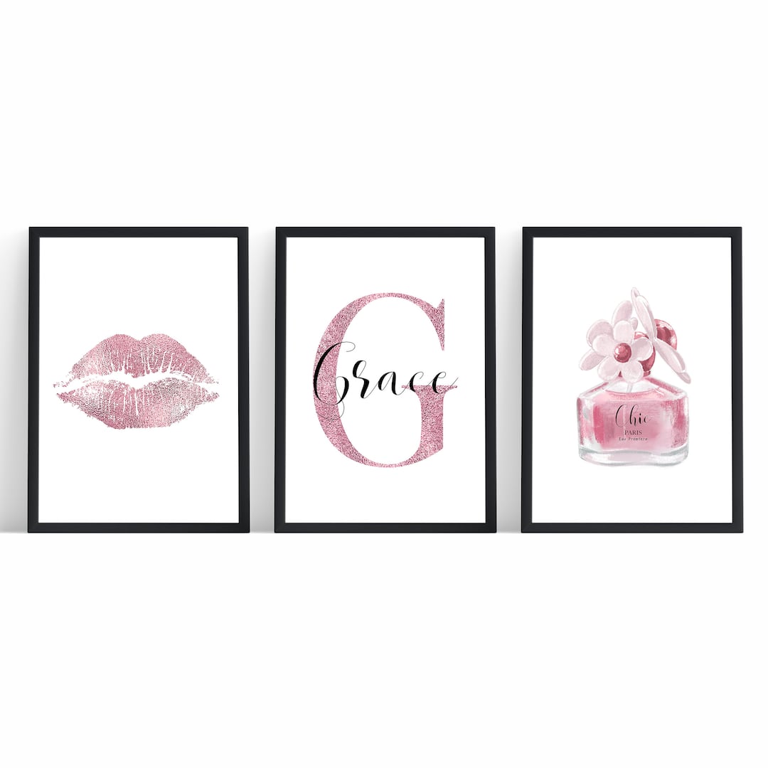 Set of 3 Fashion Prints, Teenage Girl Poster, Girls Personalised ...