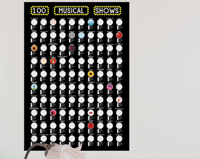 100 Musical Shows Scratch off Poster - Etsy UK