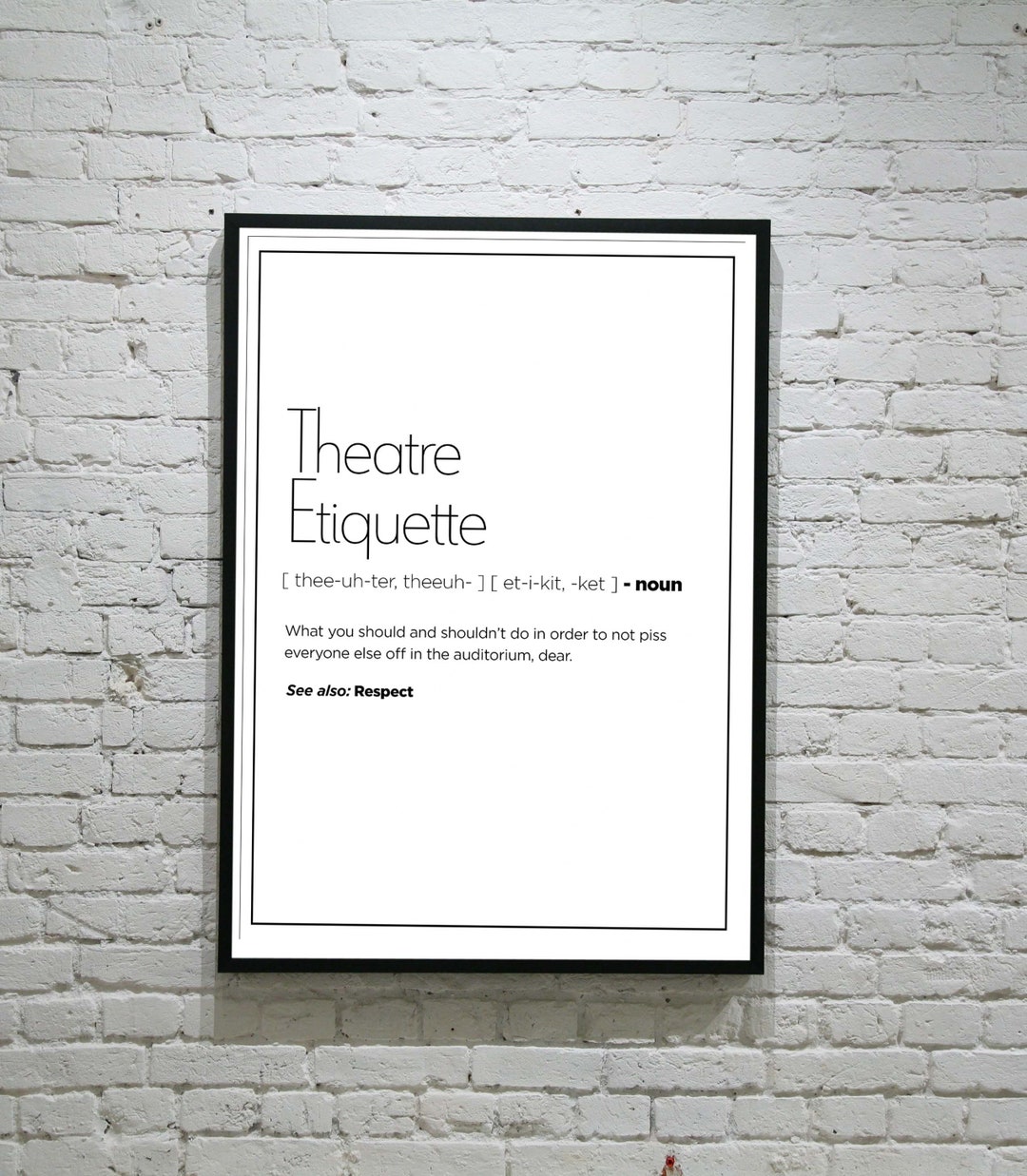 Theatre Etiquette Poster - Etsy