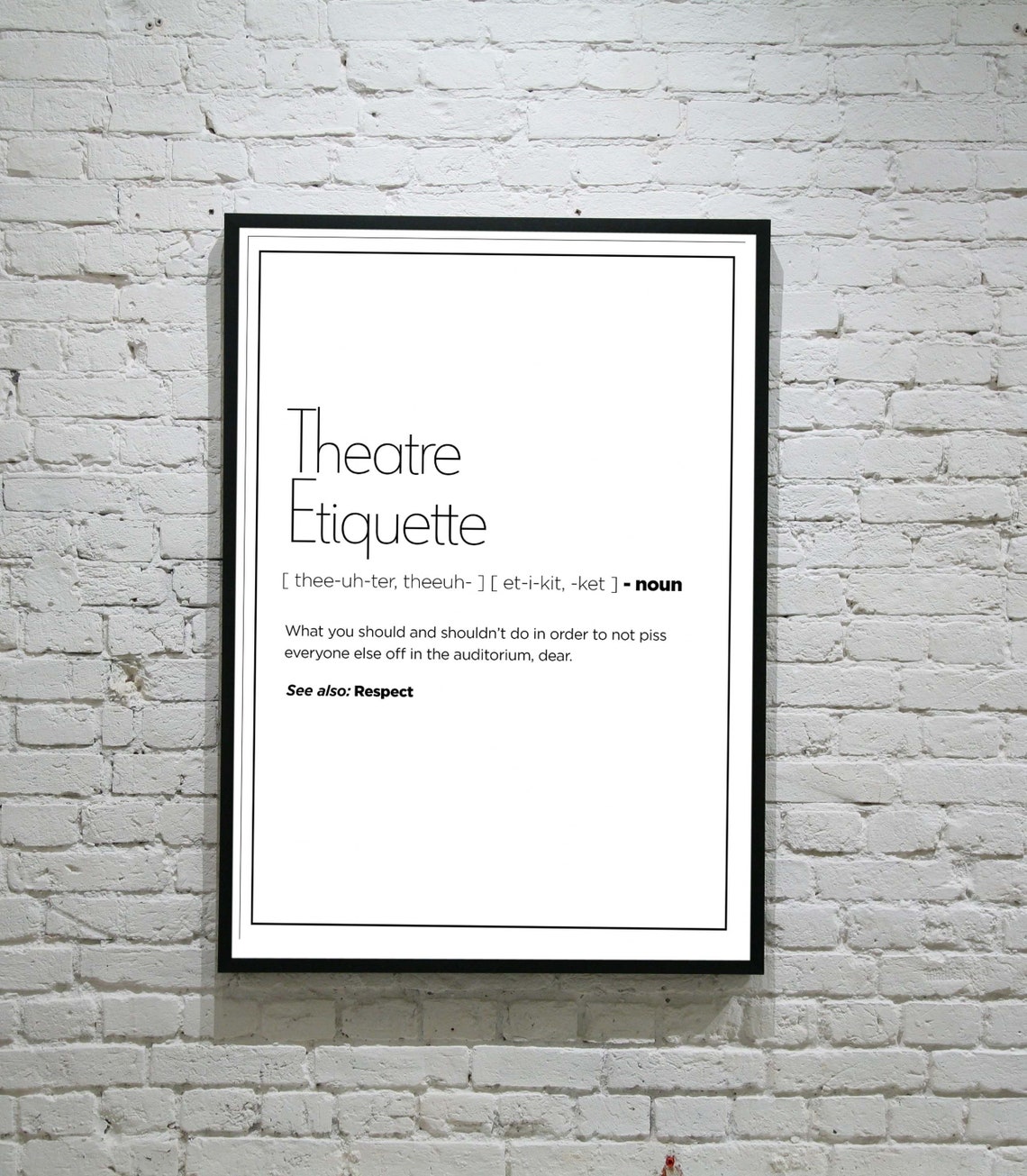 Theatre Etiquette Poster - Etsy UK