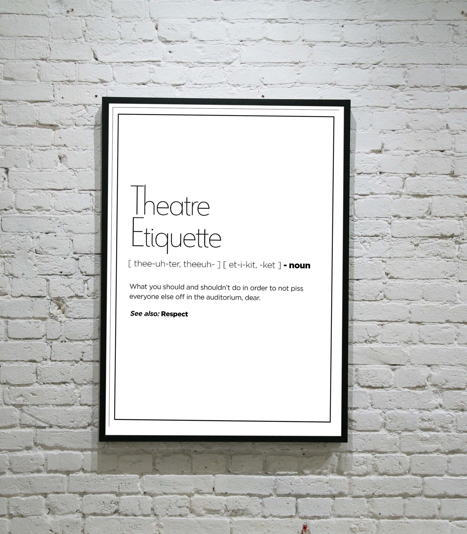 Theatre Etiquette Poster - Etsy UK