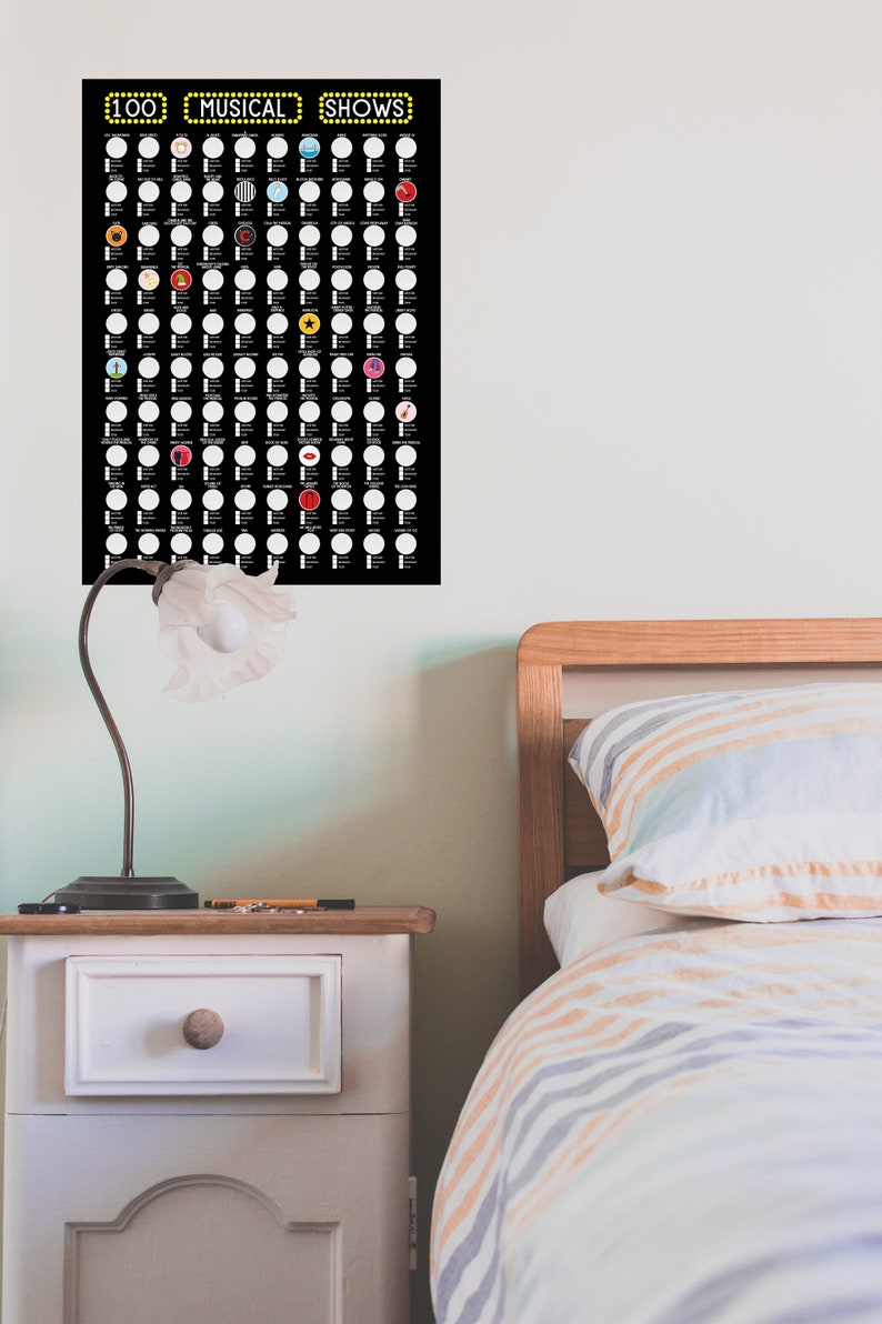 100 Musical Shows Scratch off Poster - Etsy UK