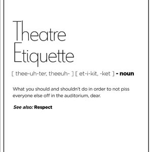 Theatre Etiquette Poster - Etsy UK