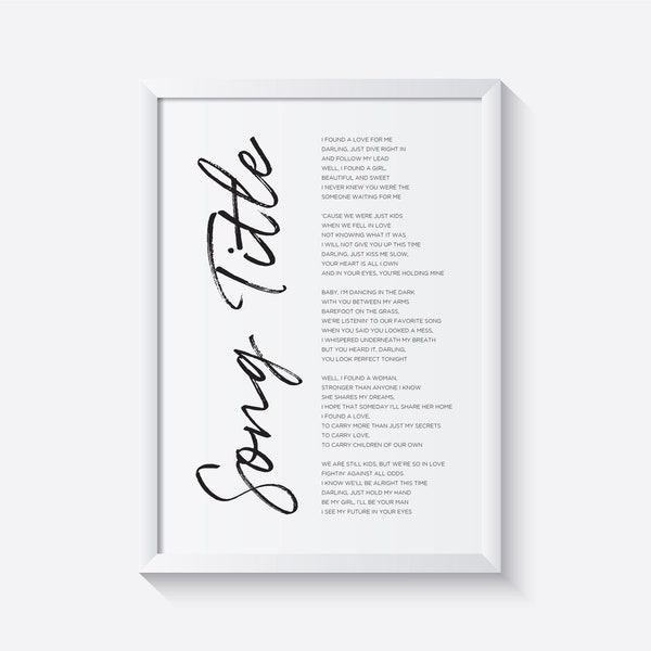 Lyric Poster - Etsy UK