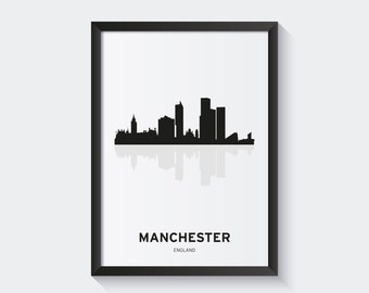 Manchester Skyline Wall Art - Etsy UK