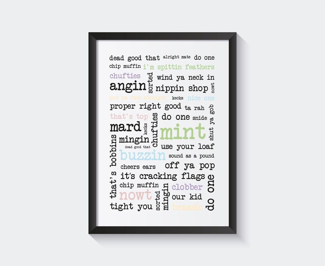 Manchester Phrases Art Print: Mancunian Slang Poster - Etsy UK
