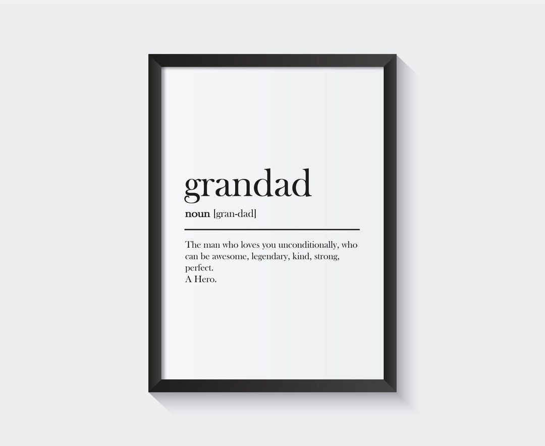Grandad Definition Print, Grandad Quote Print Wall Art, Fathers Day ...