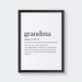 Grandma Definition Print, Gran Quote Print Wall Art, Grandma Gift ...