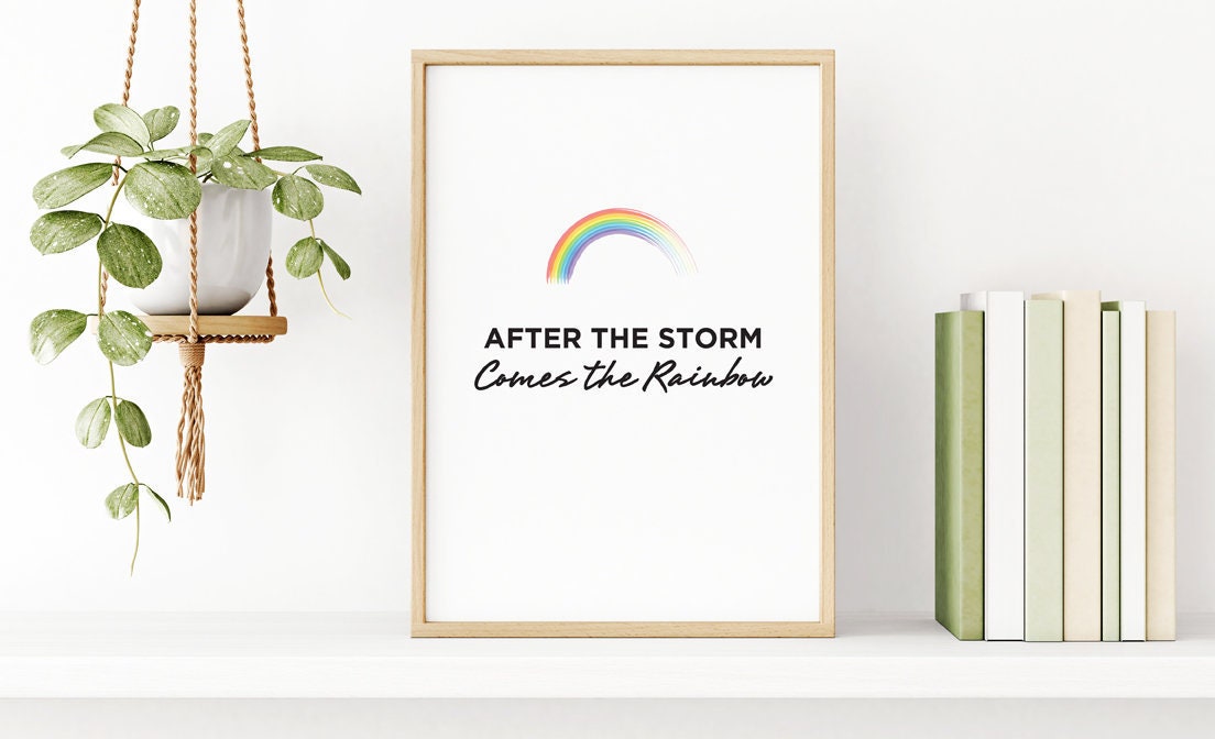 After the Storm Comes the Rainbow Print Wall Art Nursery - Etsy