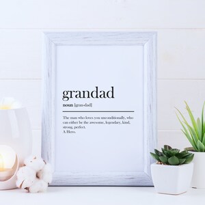 Grandad Definition Print, Grandad Quote Print Wall Art, Fathers Day ...