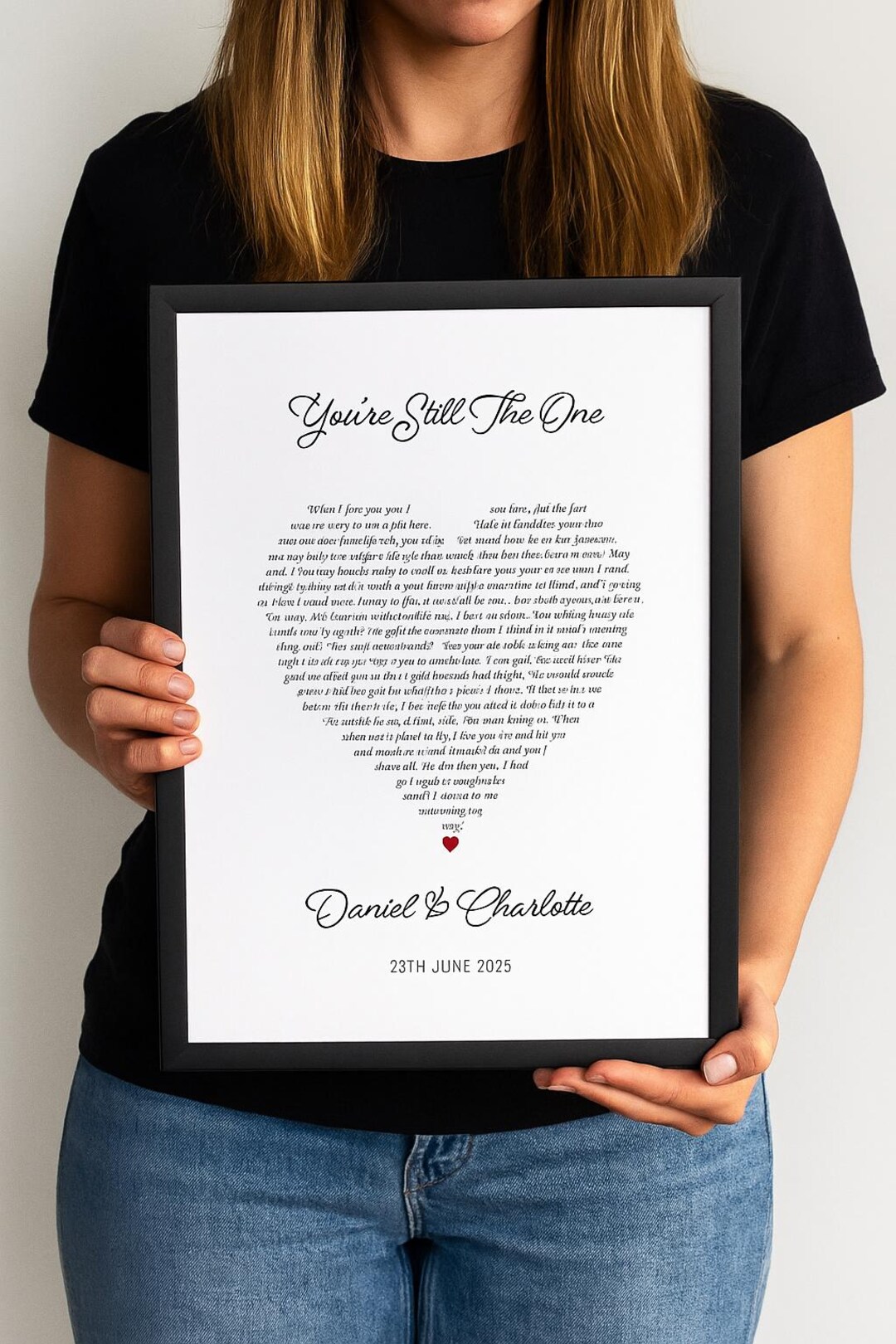 Song Lyrics Heart Print, Personalised Valentine's Gift, Favourite Song ...