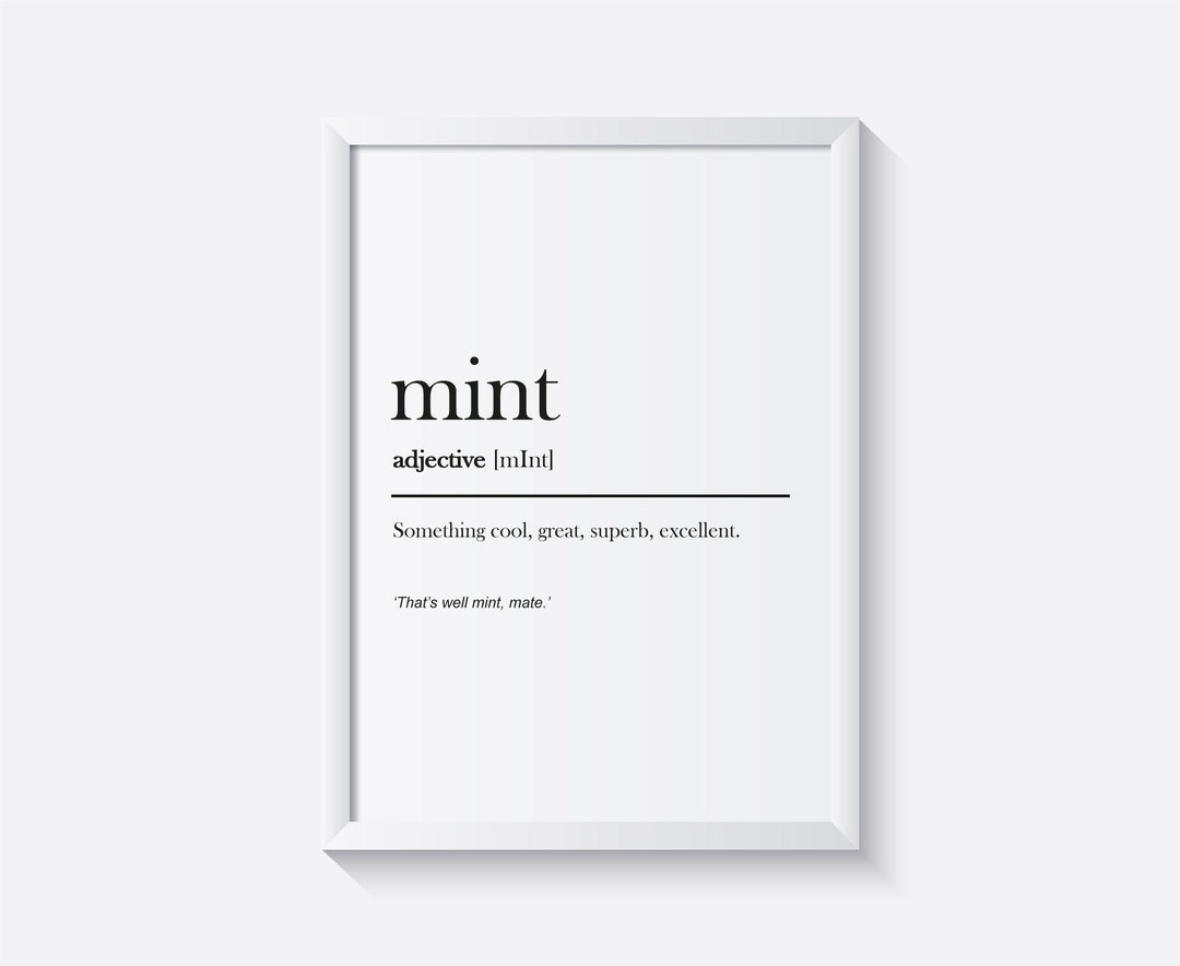 Mint Definition Print, Funny Quote Print Wall Art, Mancunian Slang ...