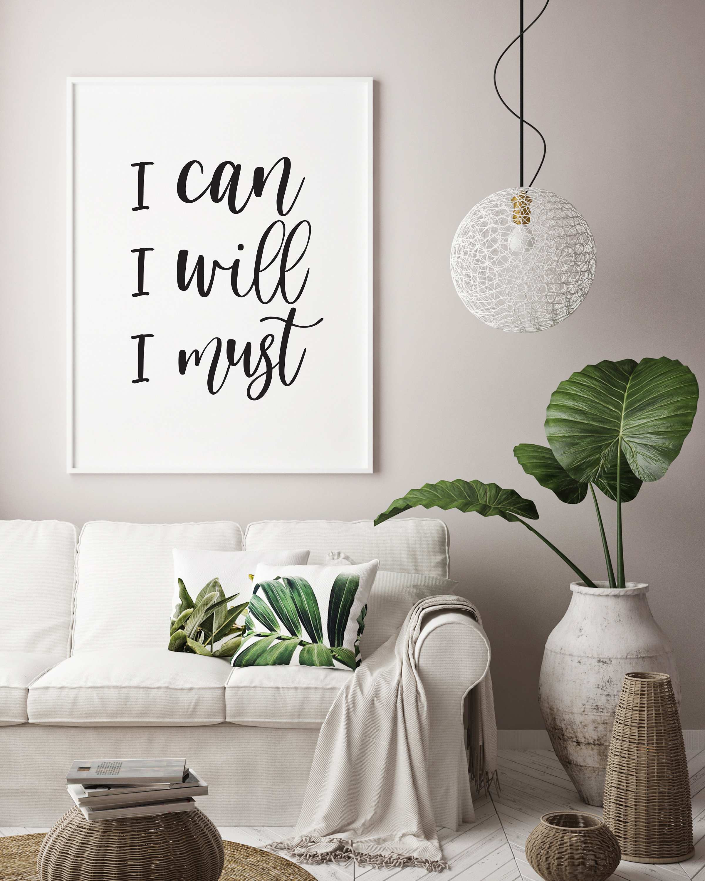 I Can I Will I Must Wall Art Print Wall Decor Inspirational - Etsy