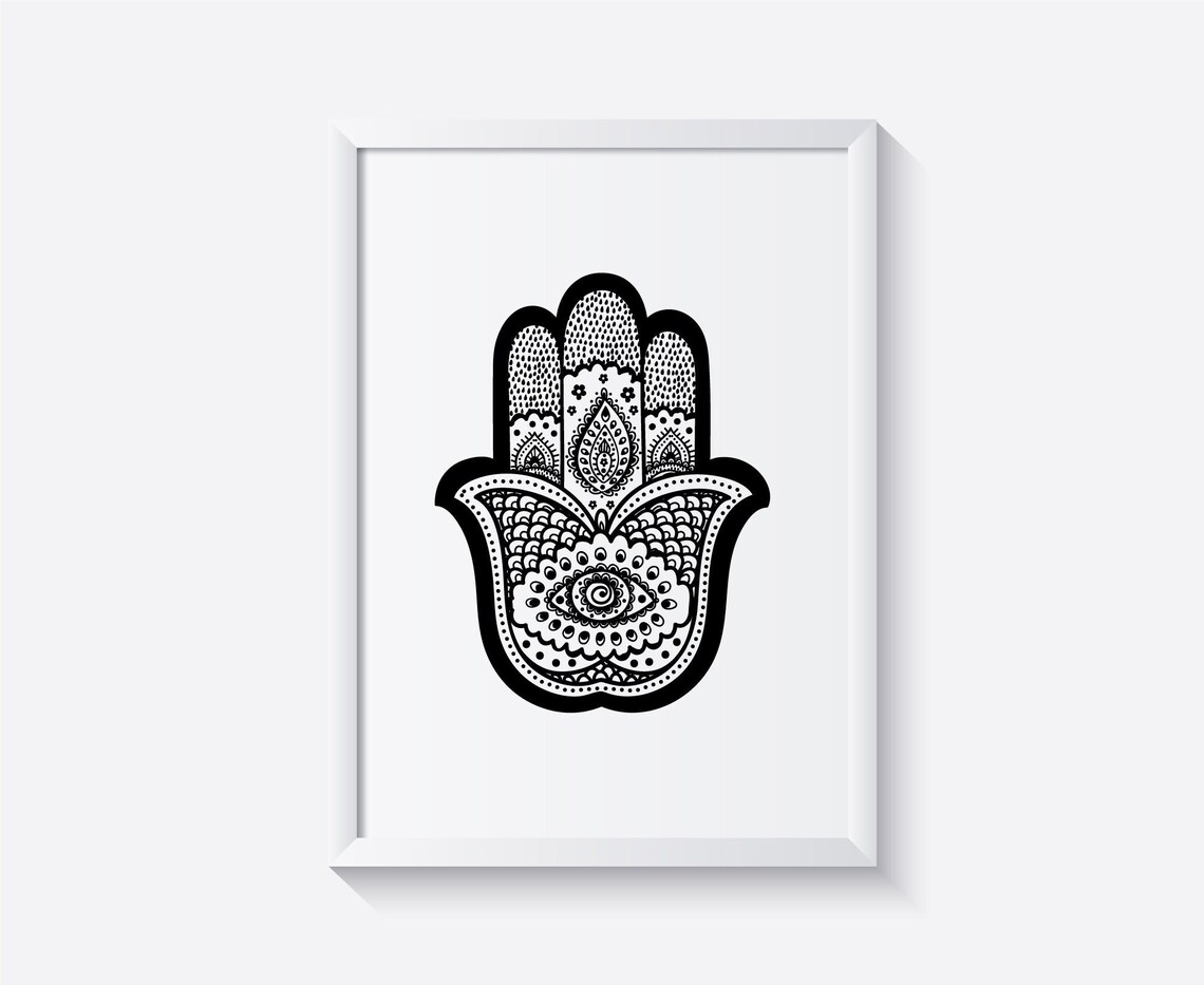Mandala Hamsa Hand Print Buddhist Print Buddhism Poster - Etsy UK