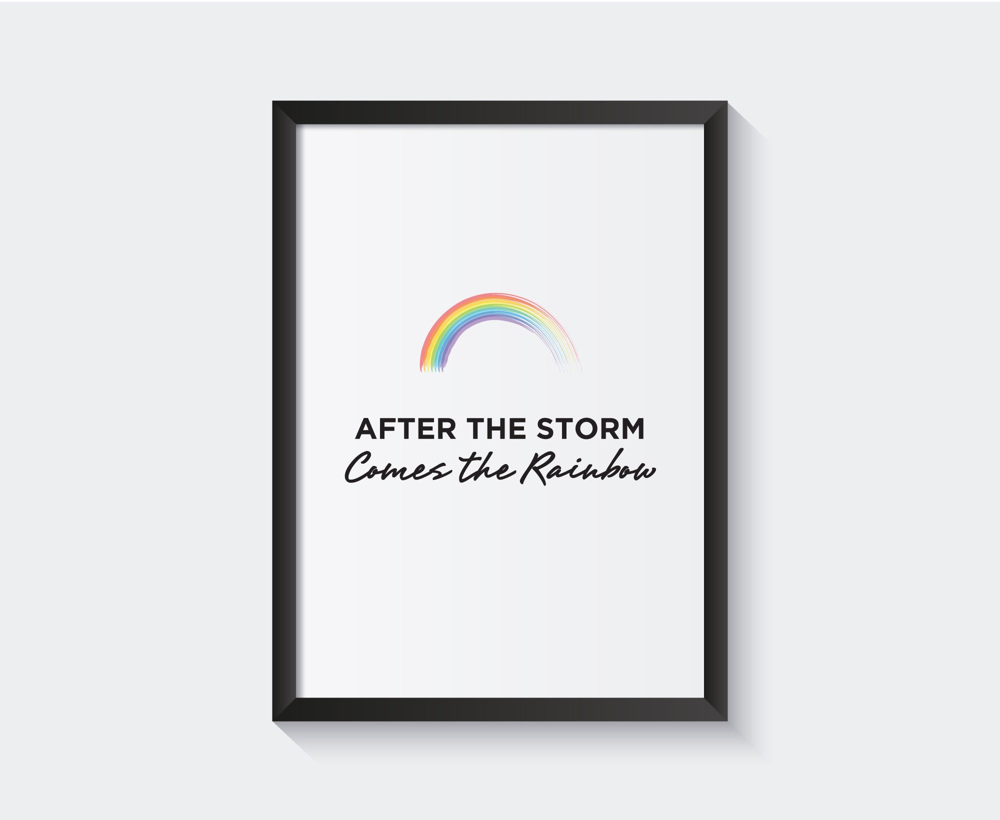 After the Storm Comes the Rainbow Print Wall Art Nursery - Etsy