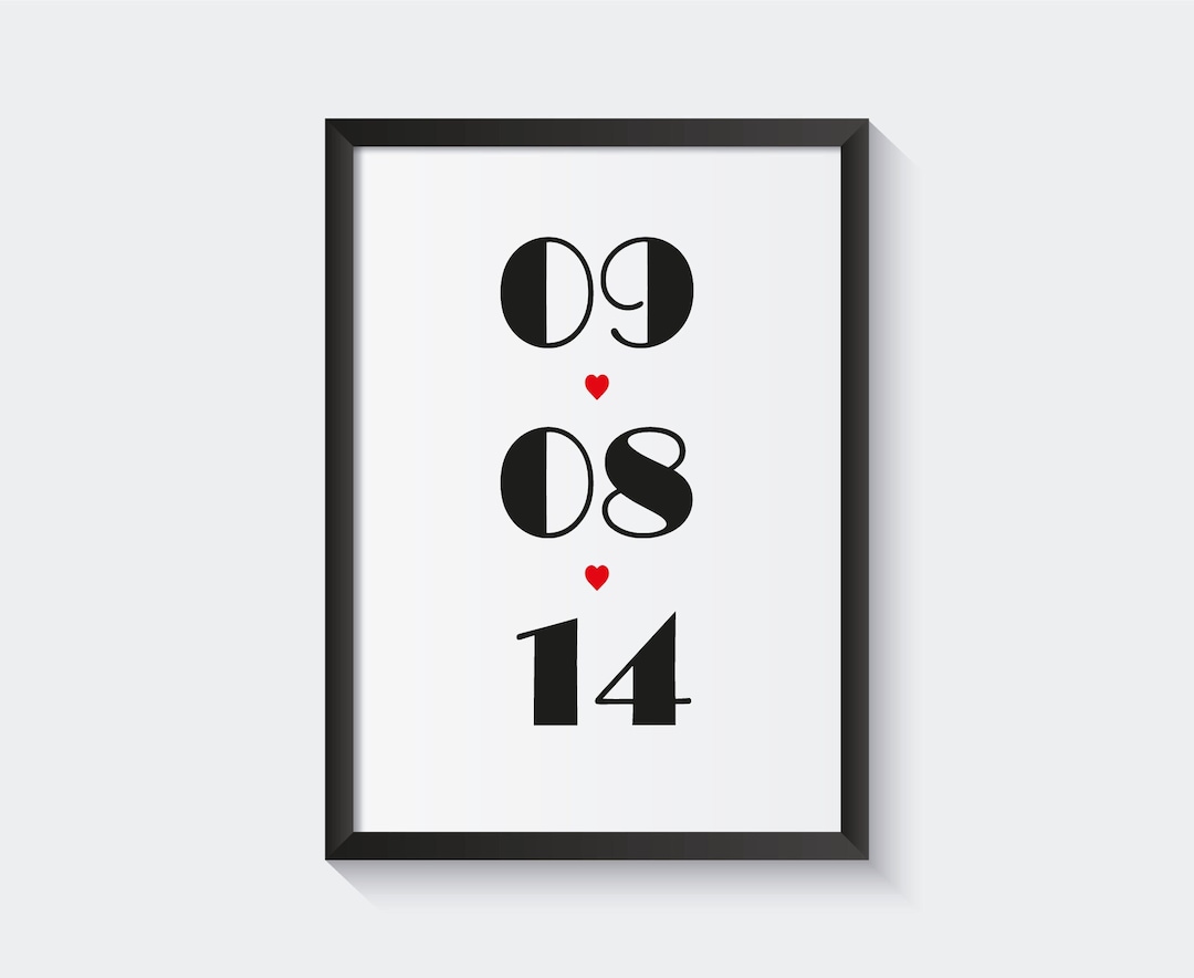 Special Date Wall Art, Birth Date Print, Custom Wedding Date ...