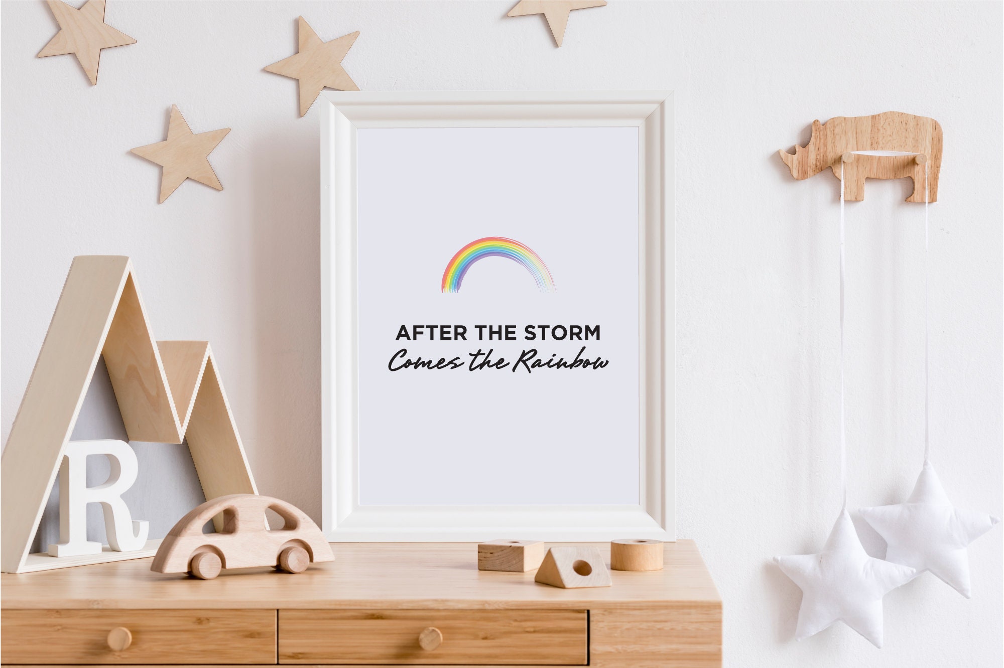 After the Storm Comes the Rainbow Print Wall Art Nursery - Etsy